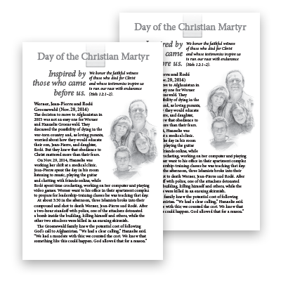 Day of the Christian Martyr - The Voice of the Martyrs